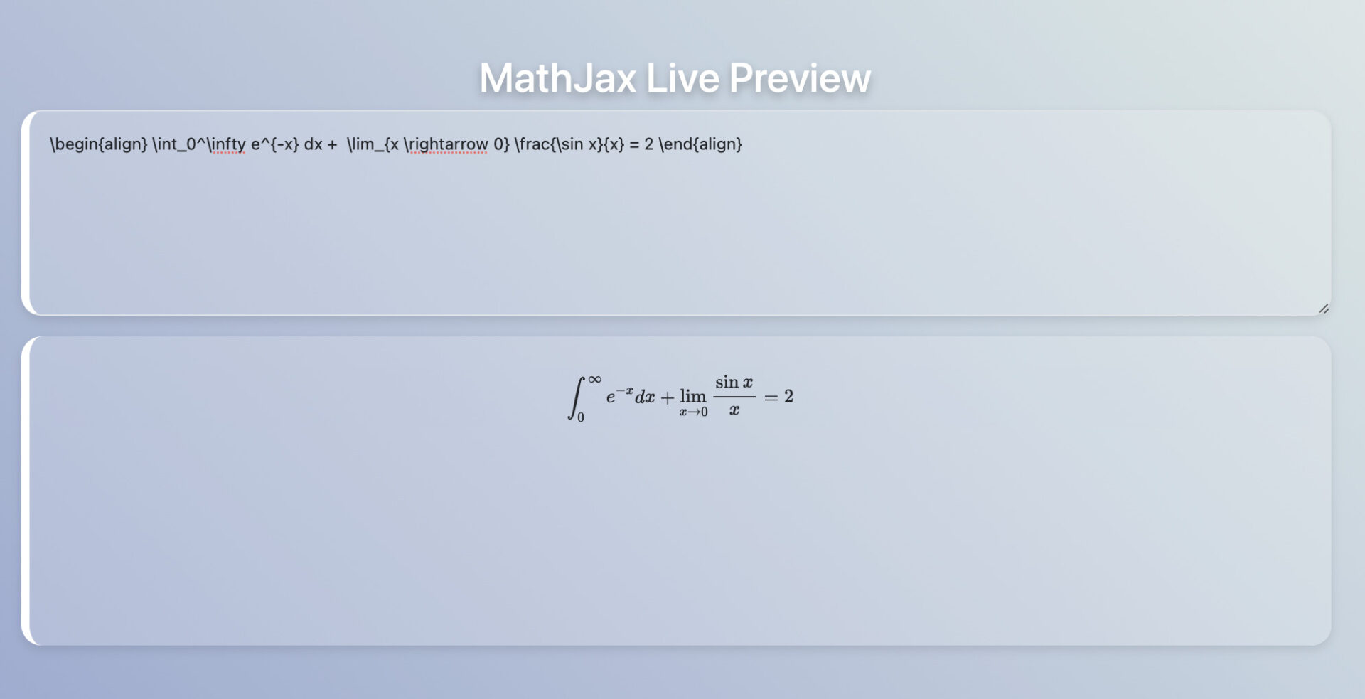 MathJax Live Preview